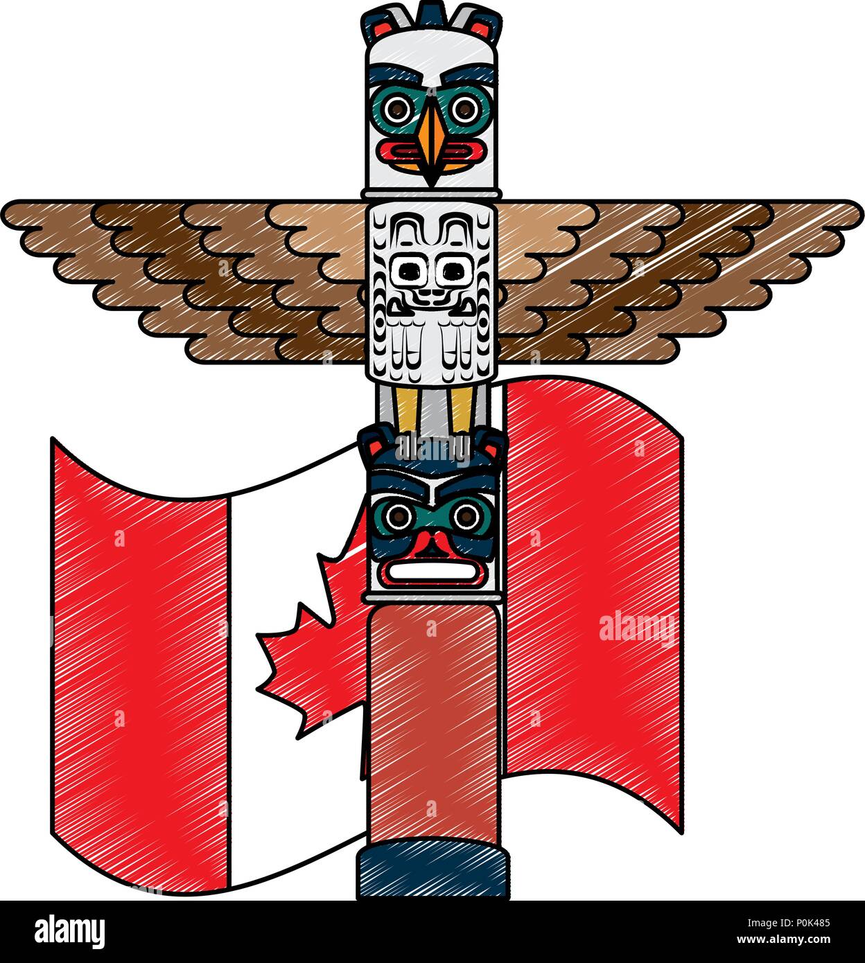 Totem pole park native Stock Vector Images - Alamy