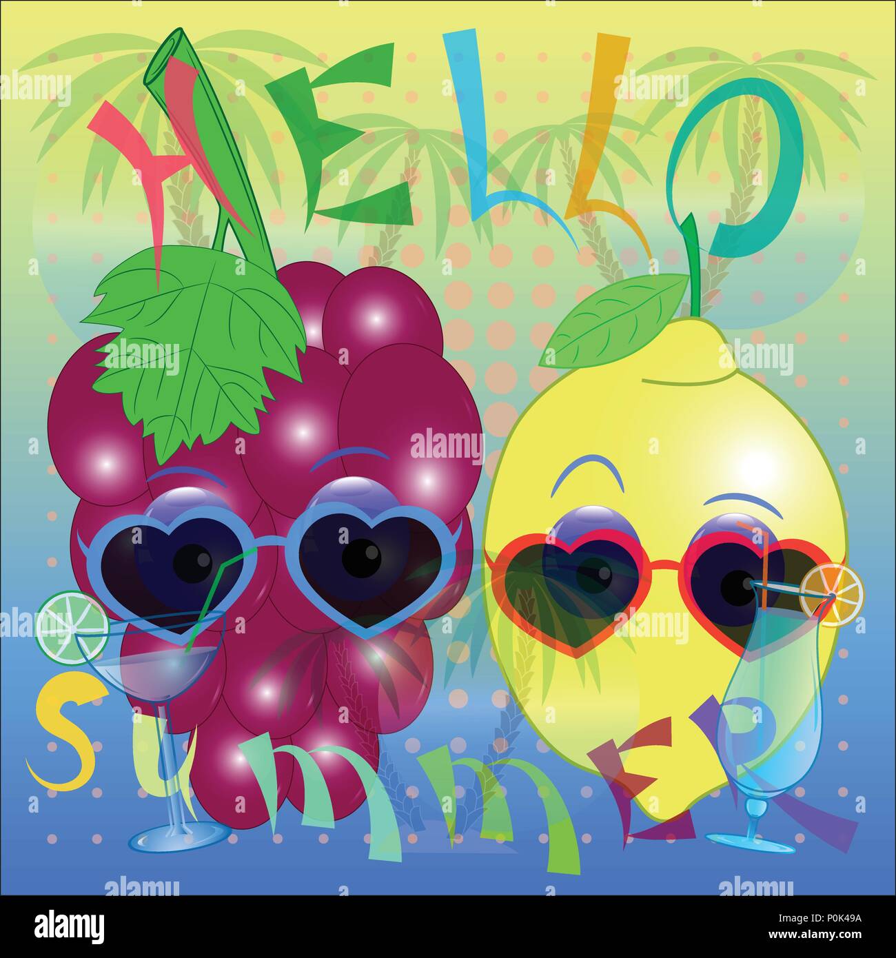 Cheerful cartoon grape character hi-res stock photography and images ...