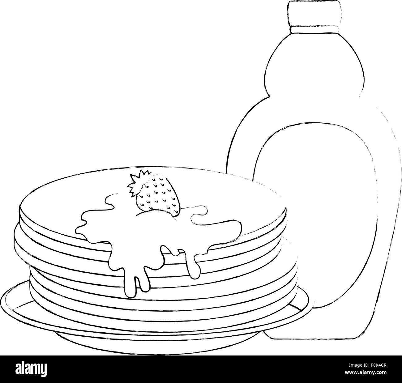 pancakes with maple syrup vector illustration design Stock Vector Image ...