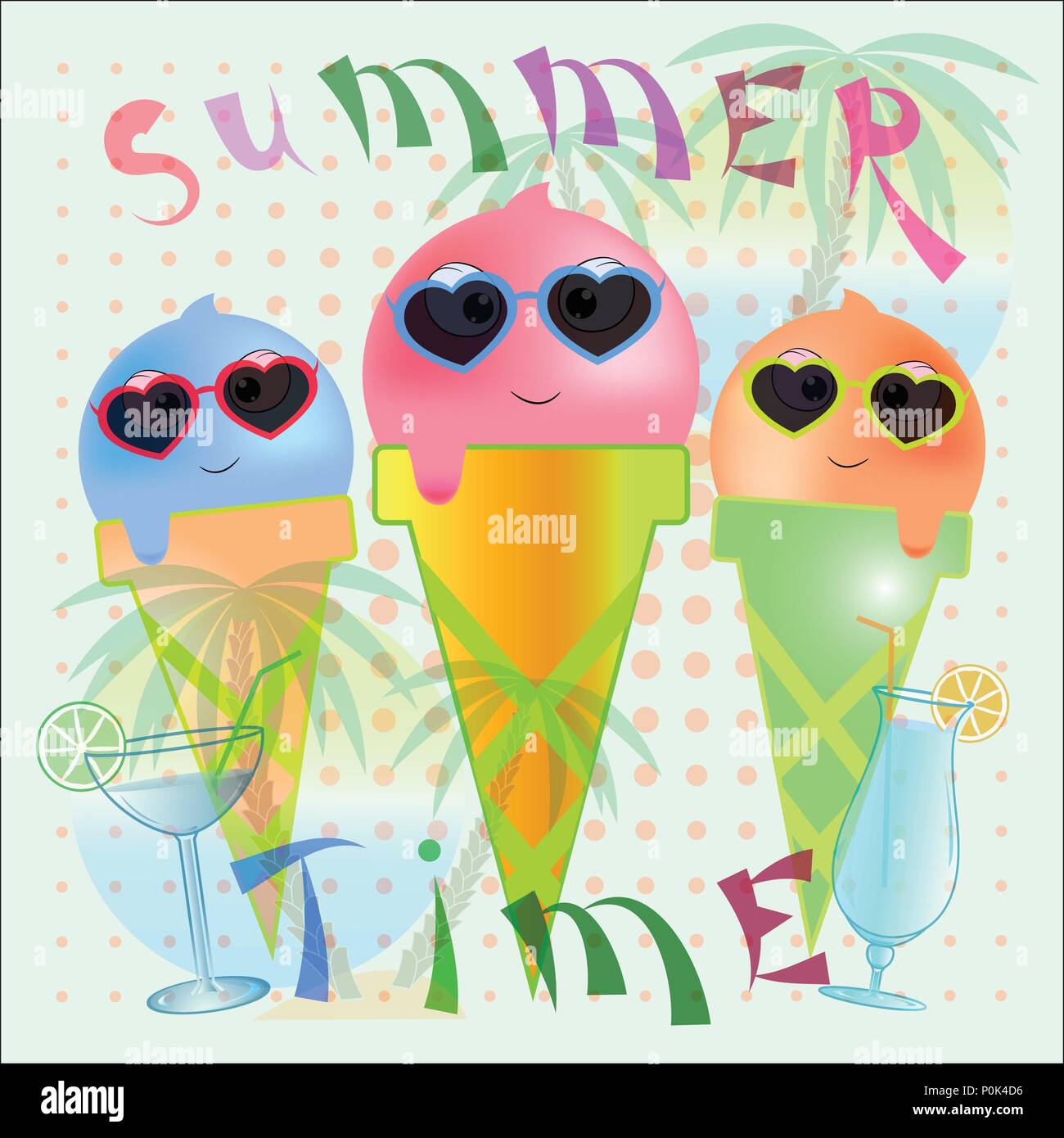 ice cream vector poster summer time illustration Stock Vector Image ...