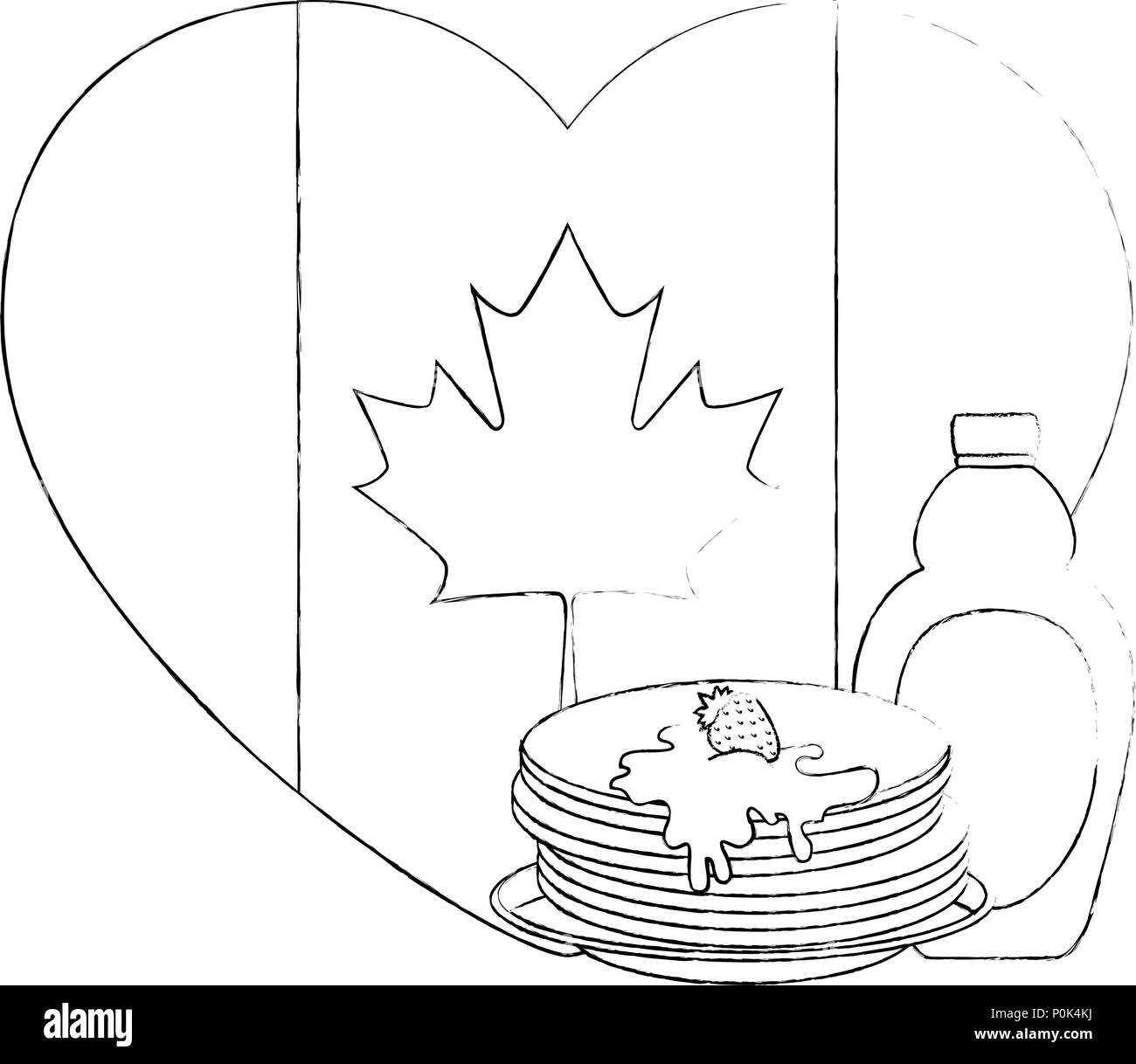 American canadian flag Black and White Stock Photos & Images - Alamy