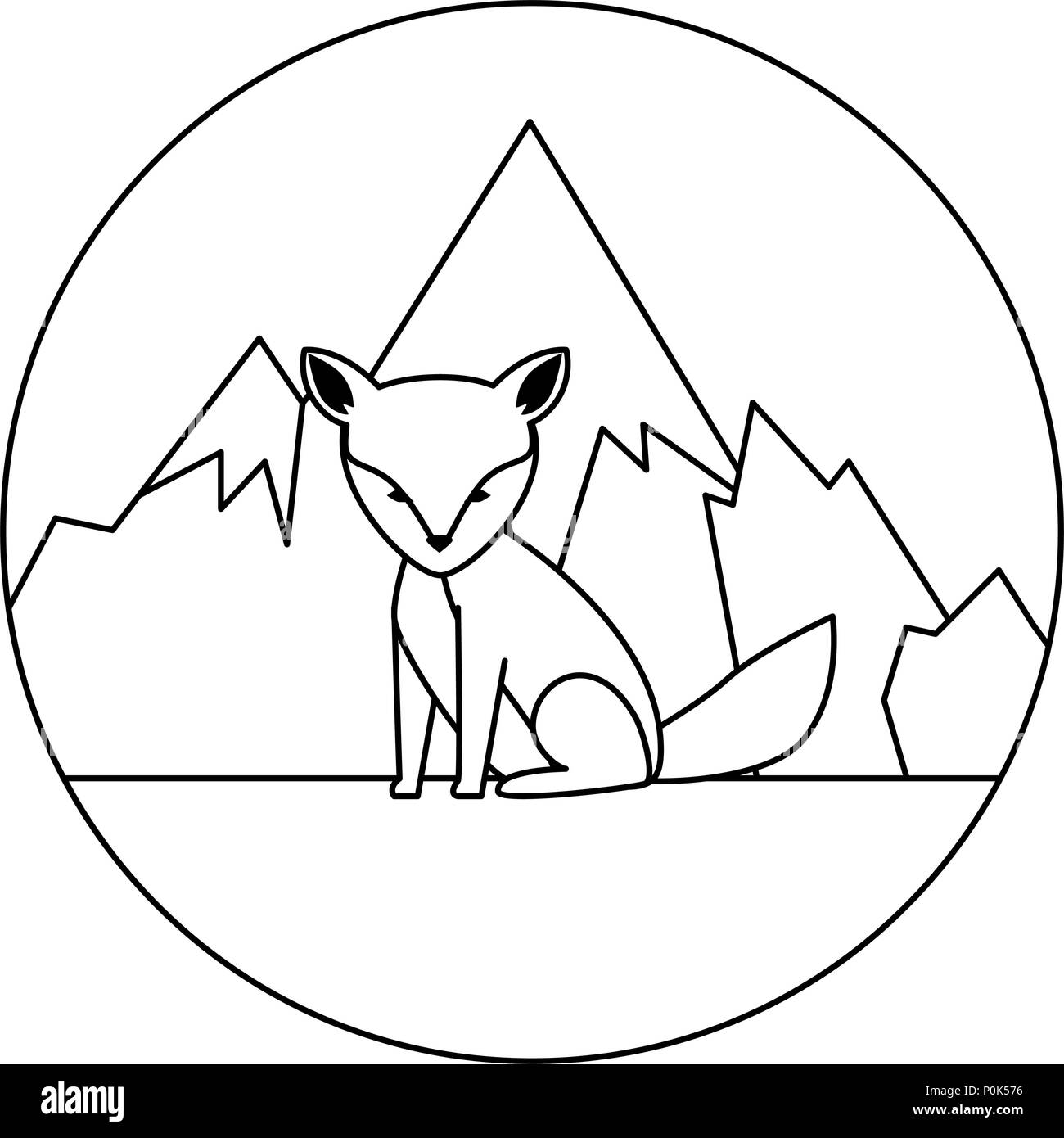 wild canadian fox with landscape Stock Vector Image & Art - Alamy