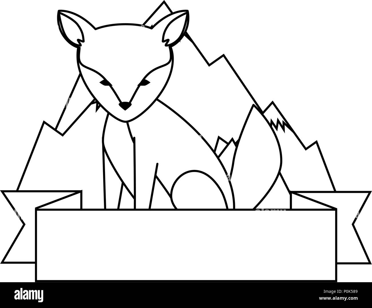 wild canadian fox with landscape Stock Vector Image & Art - Alamy