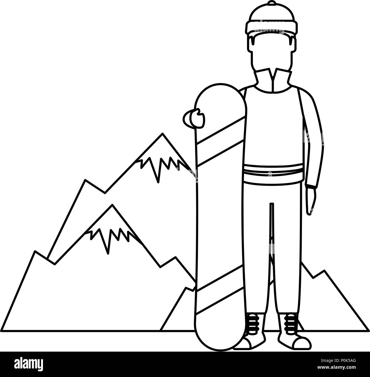 Cartoon character style snowboard Cut Out Stock Images & Pictures - Alamy