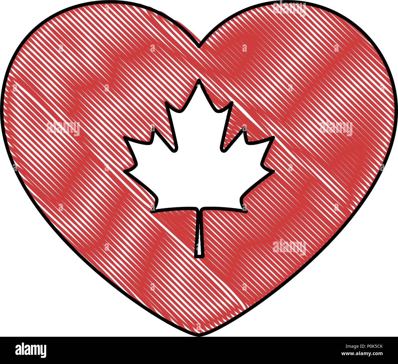 heart canadian flag emblem Stock Vector Image & Art - Alamy