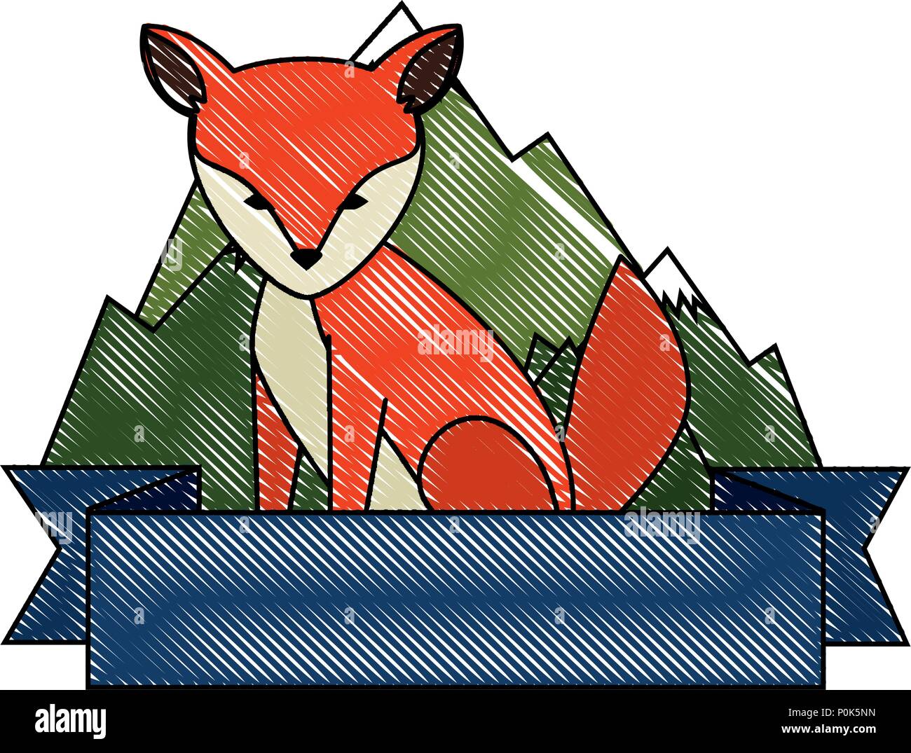 wild canadian fox with landscape Stock Vector Image & Art - Alamy