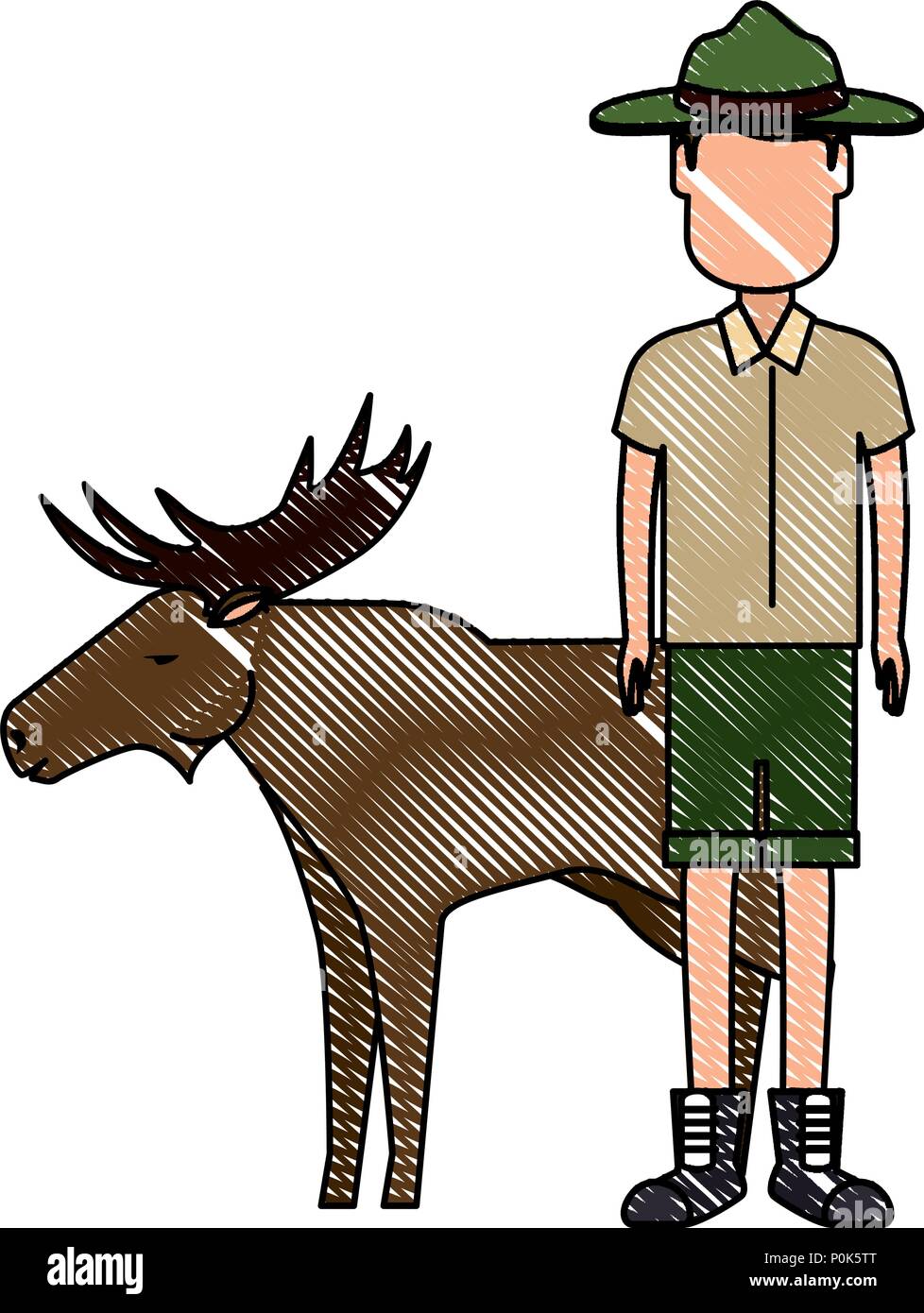 Canadian Ranger with elk Stock Vector Image & Art - Alamy