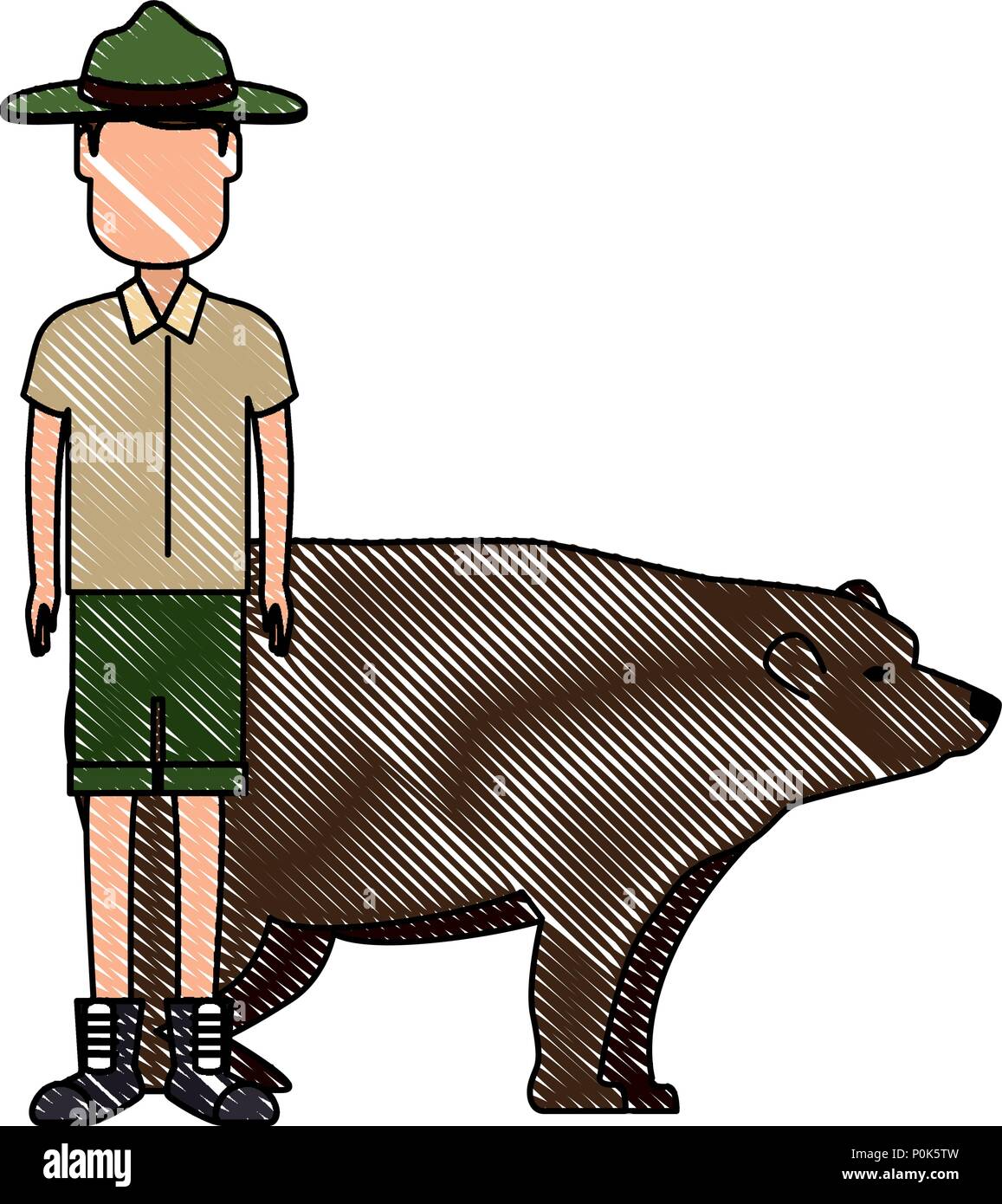 Canadian Ranger with bear Stock Vector Image & Art - Alamy