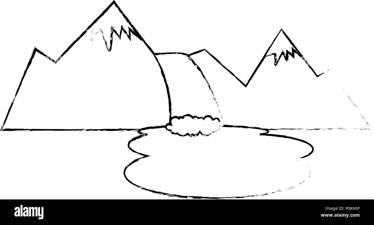 Snow capped mountains scene Stock Vector Images - Alamy