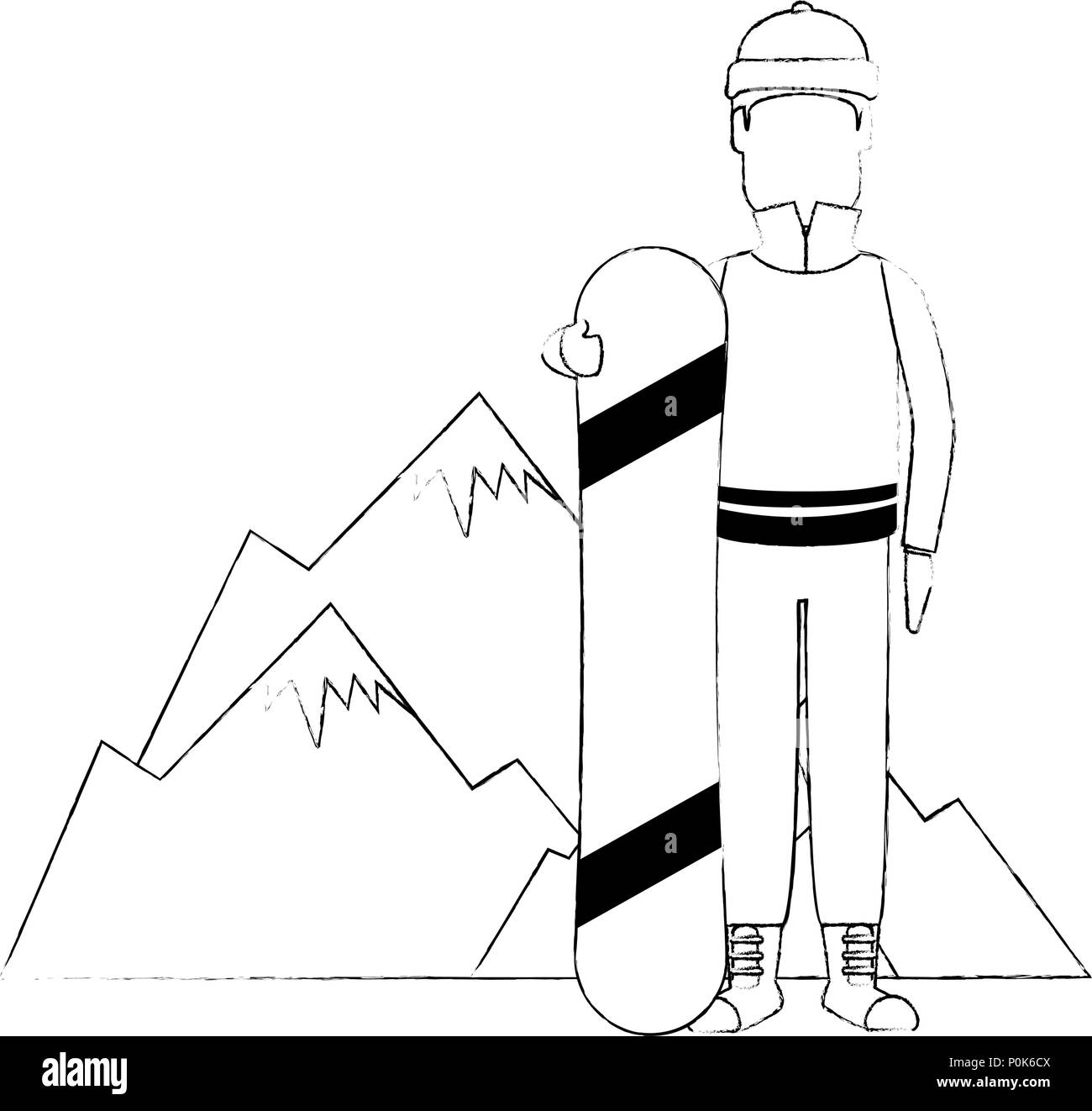 Cartoon character style snowboard Cut Out Stock Images & Pictures - Alamy