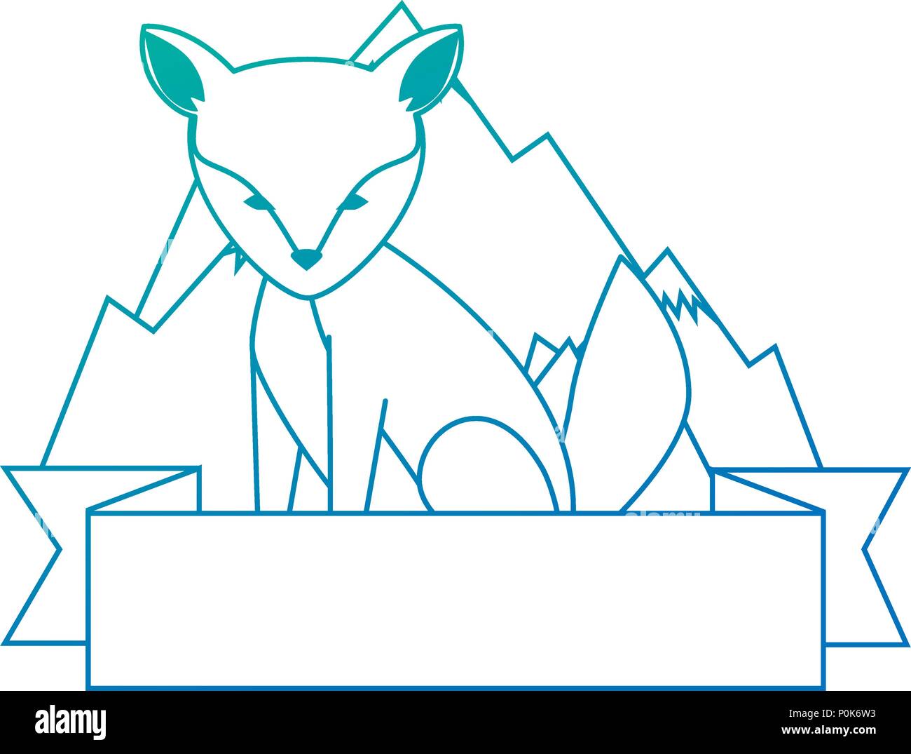 wild canadian fox with landscape Stock Vector Image & Art - Alamy