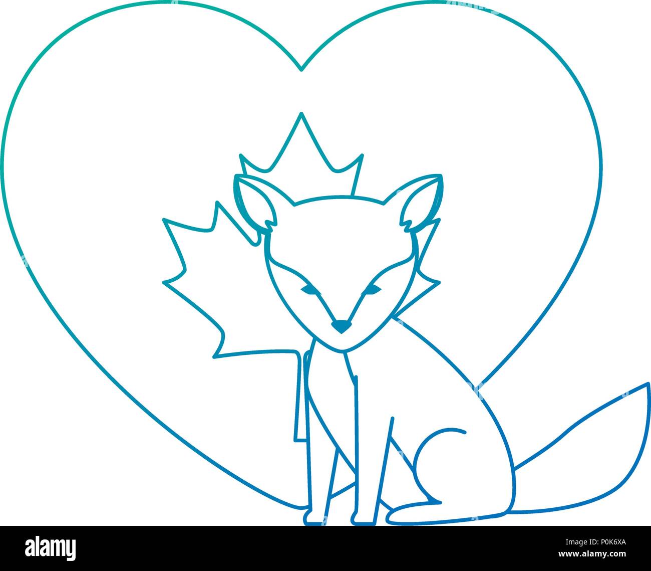 wild canadian fox with heart flag Stock Vector Image & Art - Alamy