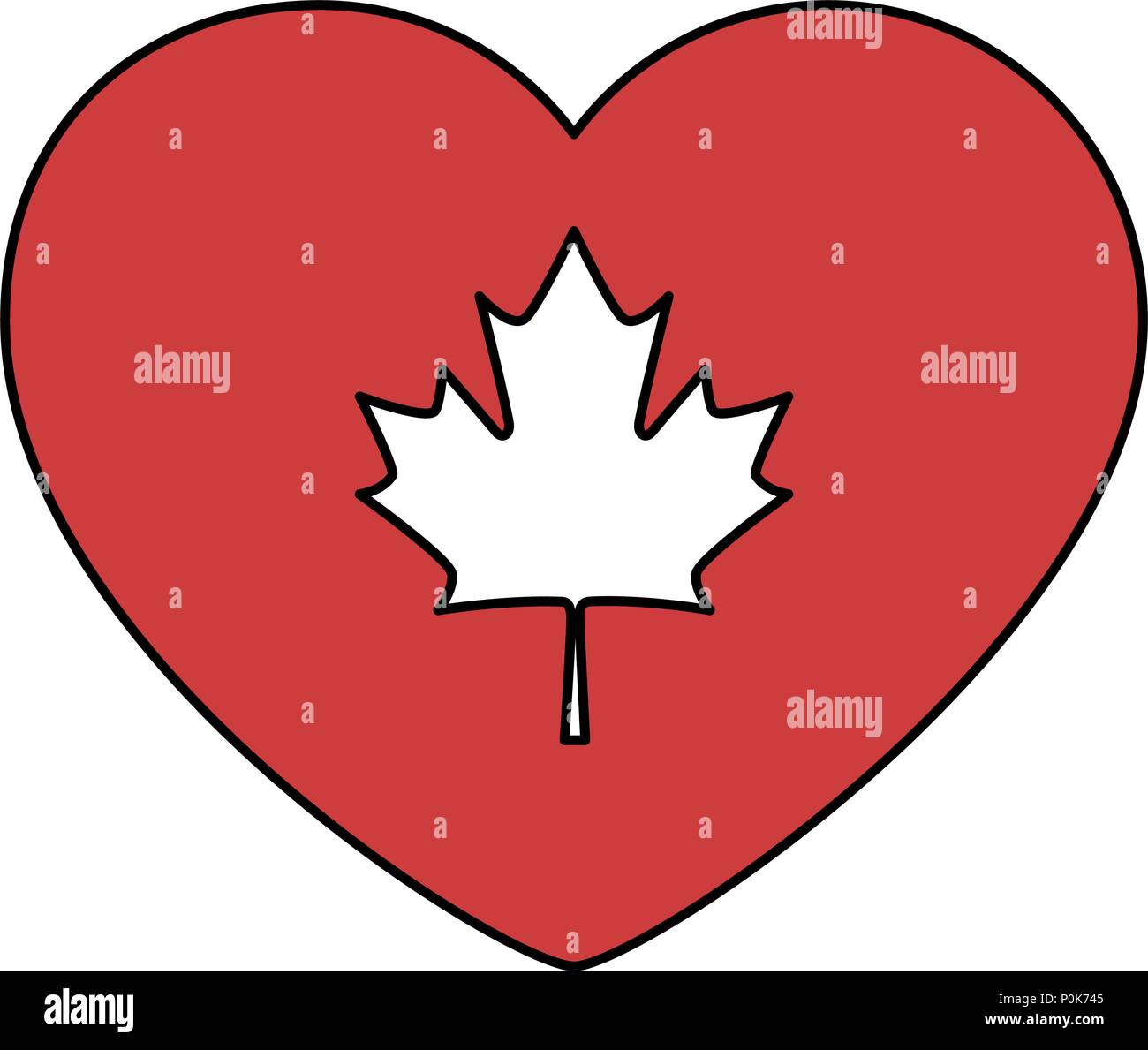 heart canadian flag emblem Stock Vector Image & Art - Alamy