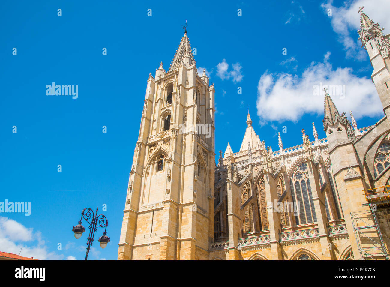 Facade of the Gothic cathedral. Leon, Spain Stock Photo - Alamy
