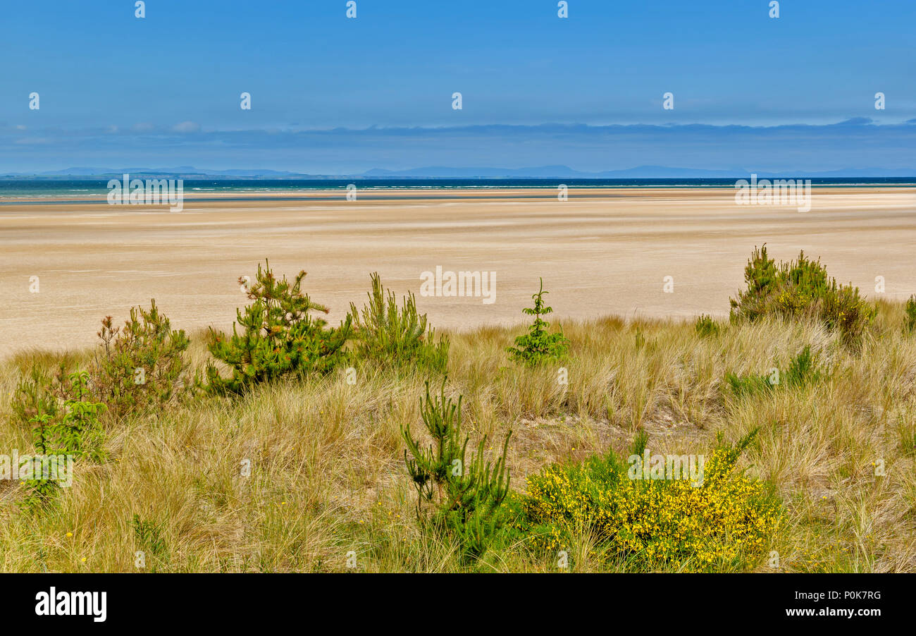 CULBIN BEACH MORAY SCOTLAND LOOKING TOWARDS THE BLACK ISLE AND HILLS OF ...