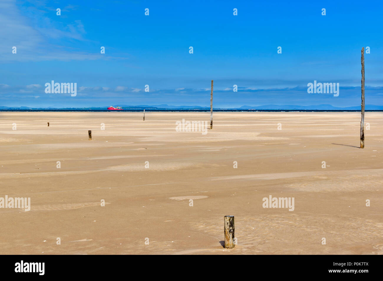 CULBIN BEACH MORAY SCOTLAND MILES OF SANDY BEACH WITH SEA IN THE ...