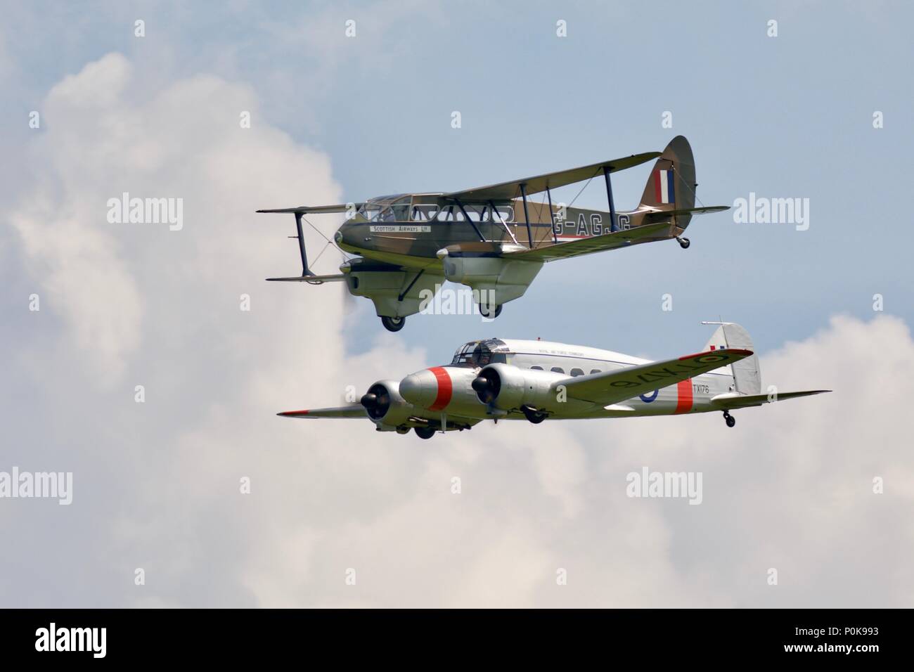 1941 de Havilland Dragon Rapide flying with the 1946 Avro C19 Anson at ...