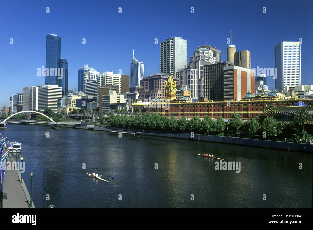 1995 HISTORICAL DOWNTOWN SKYLINE YARRA RIVER MELBOURNE VICTORIA ...