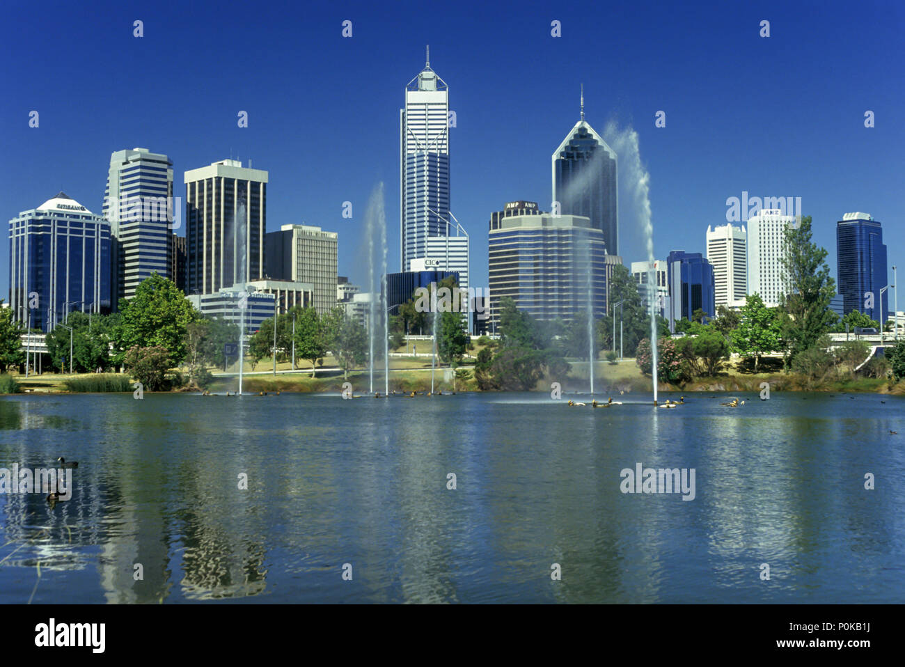 1995 HISTORICAL FOUNTAIN JOHN OLDANY PARK DOWNTOWN SKYLINE PERTH ...