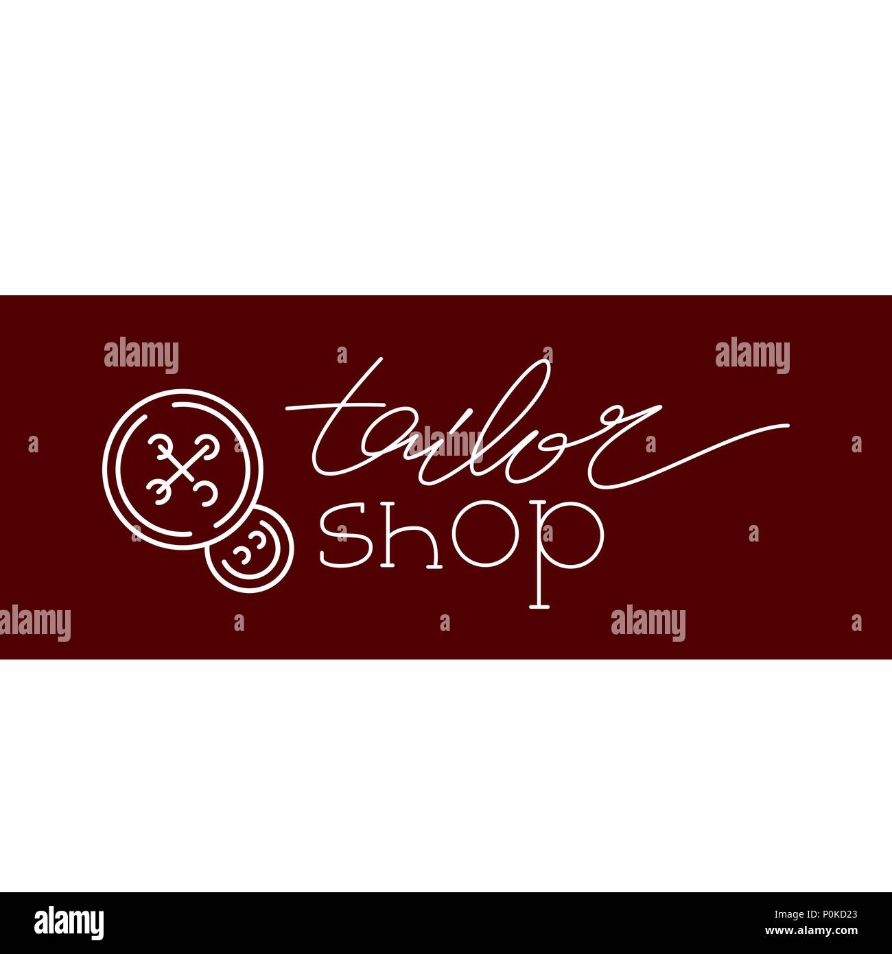 Tailor logo template. One line lettering illustration Stock Vector ...