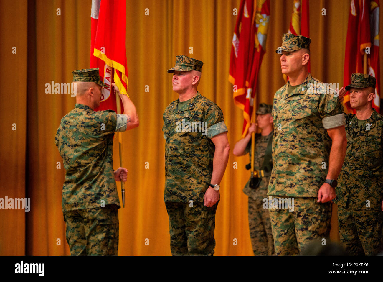 Sgt. Maj. James N. Calbough, left, sergeant major of 3rd Marine ...