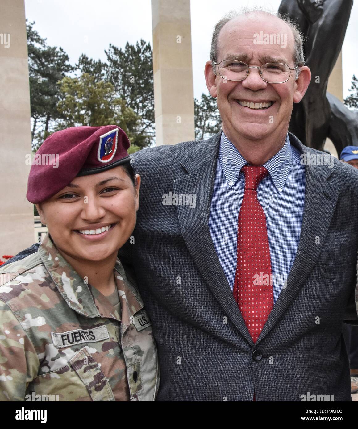 Sky Soldier Spec. Josselyn Fuentes smiles talks with David Eisenhower ...