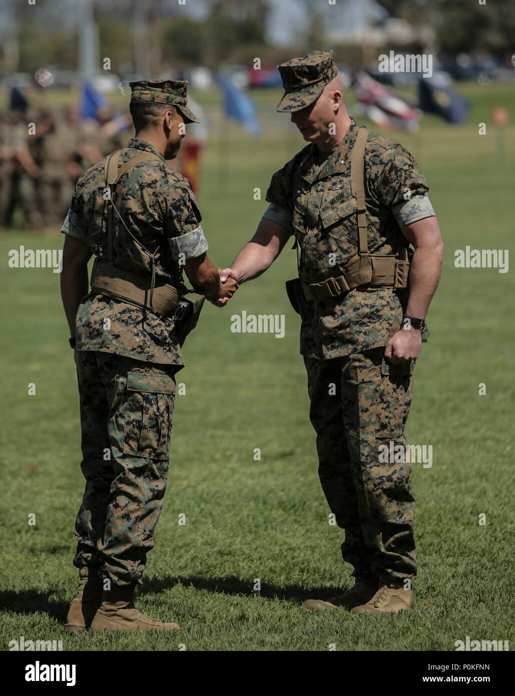 U.S. Marine Lt. Col. William P. Brown, off-going commanding officer ...