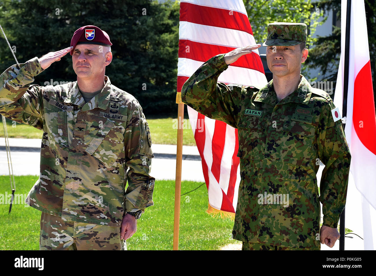 U.S. Army Col. Clint Baker and Japanese Ground Self-Defense Force Lt ...