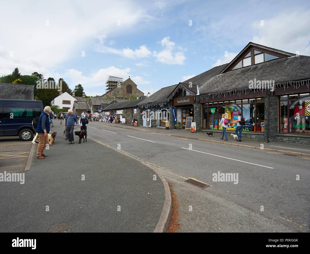 The village of Hawkshead in Cumbria. The village is a popular ...