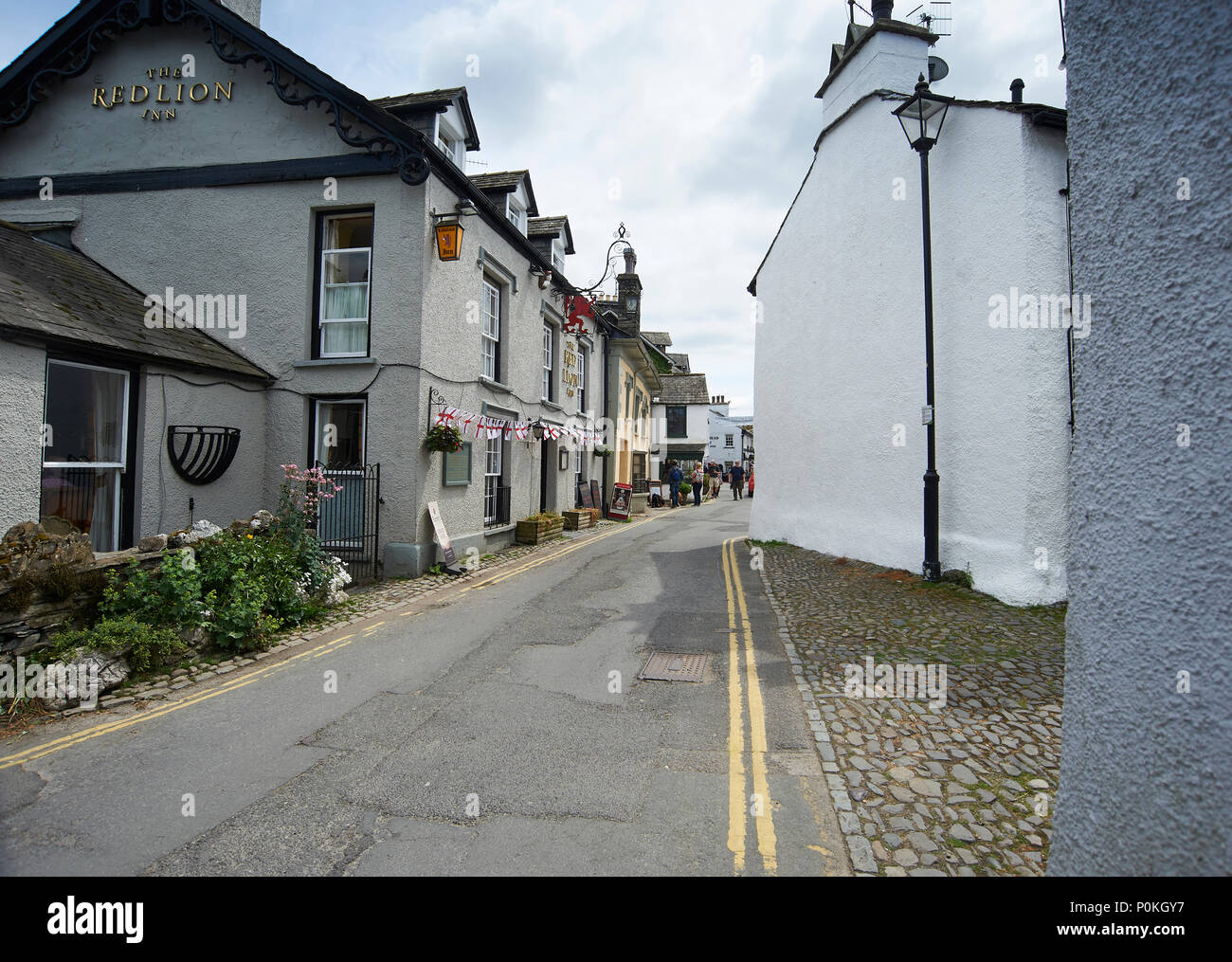 The village of Hawkshead in Cumbria. The village is a popular ...