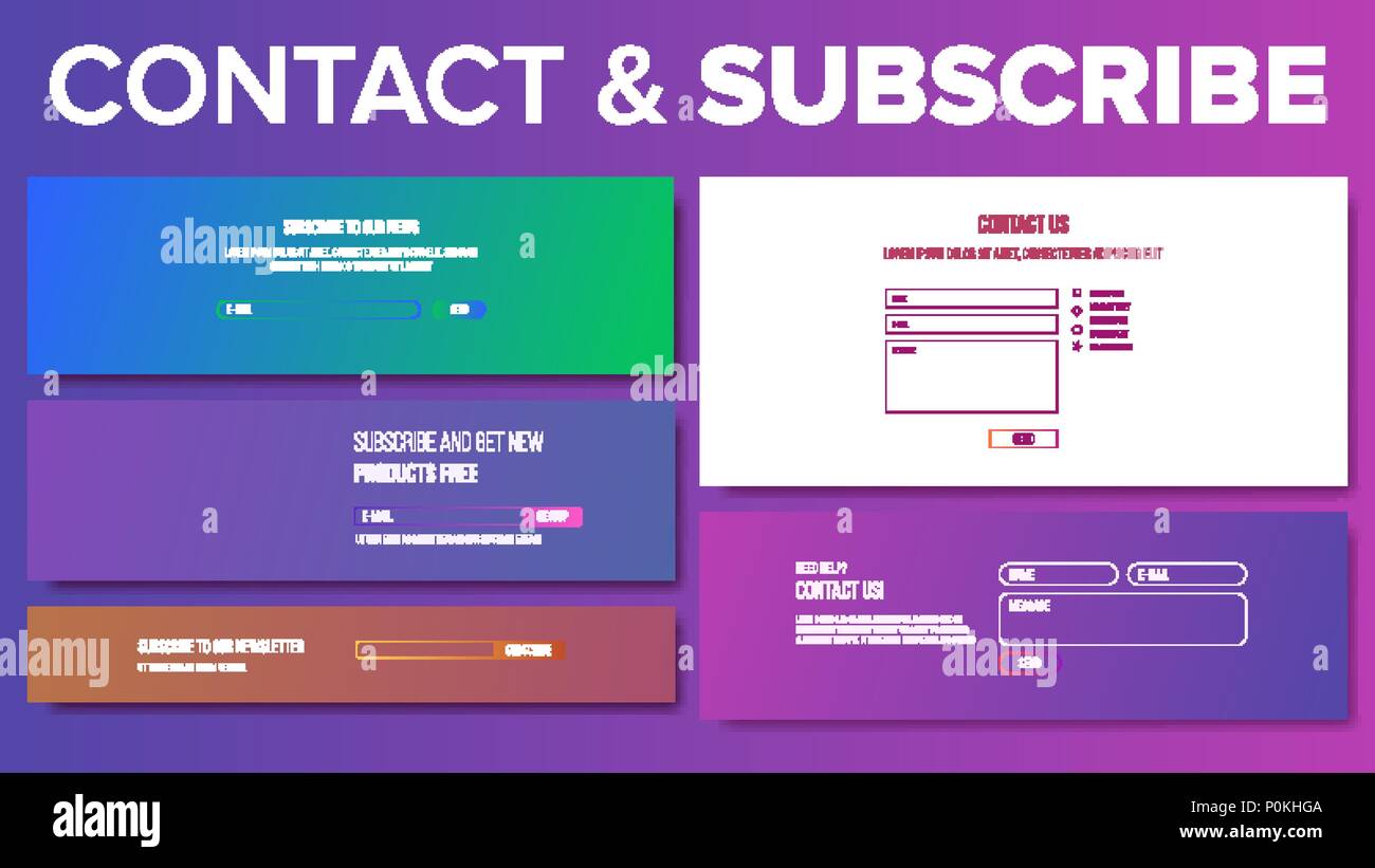 Email Subscribe Form Vector. For Website News Letter. E-Mail Marketing ...