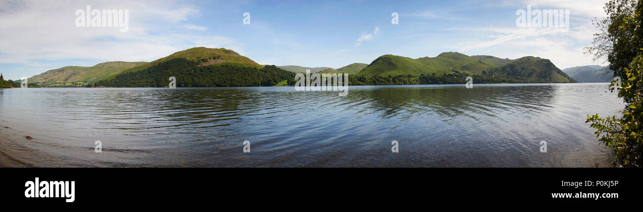 Ullswater in the summer looking towards Glenridding, Lake District ...