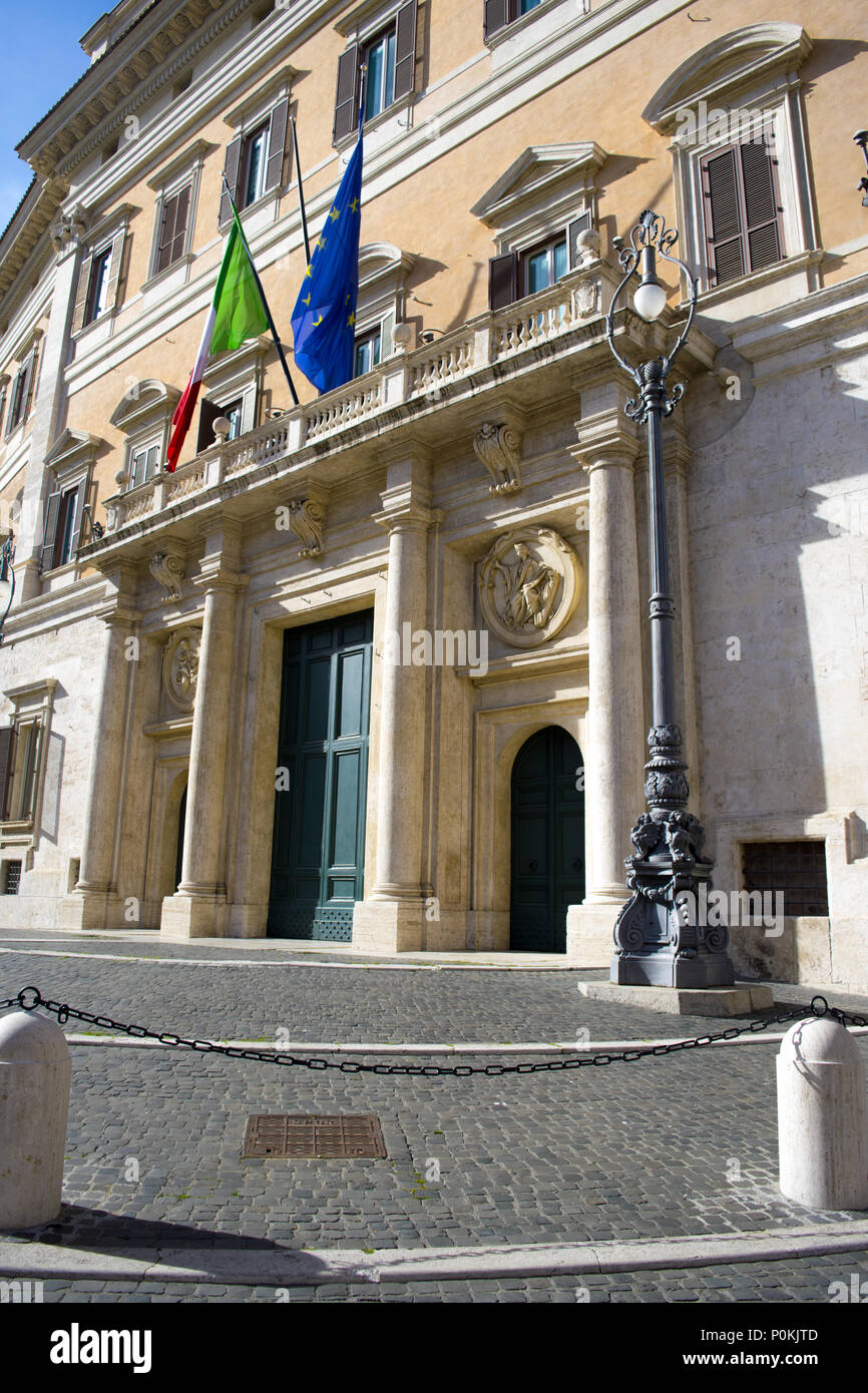main entrance of montecitorio palace in rome place of Italian ...