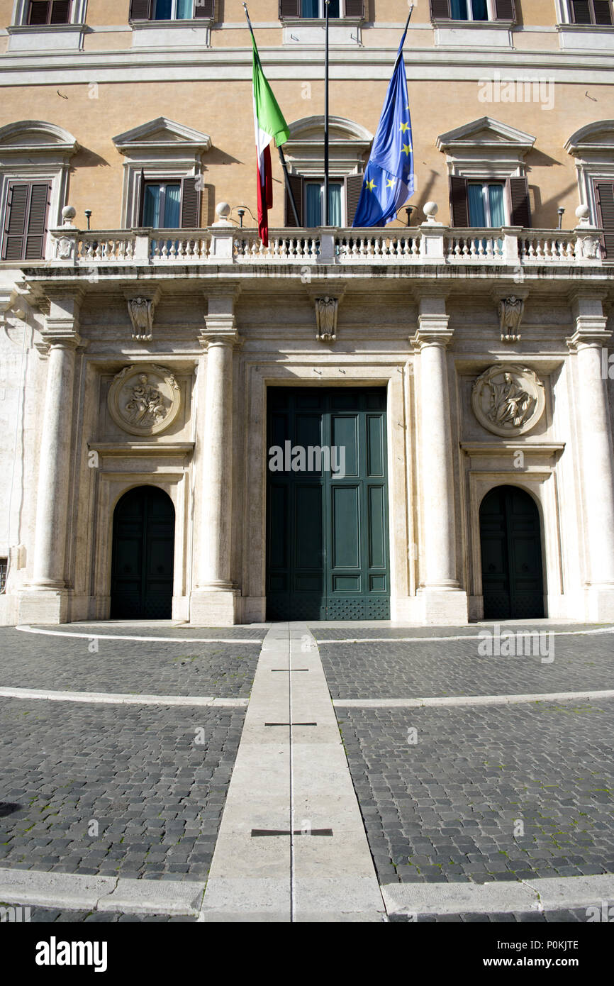 main entrance of montecitorio palace in rome place of Italian ...