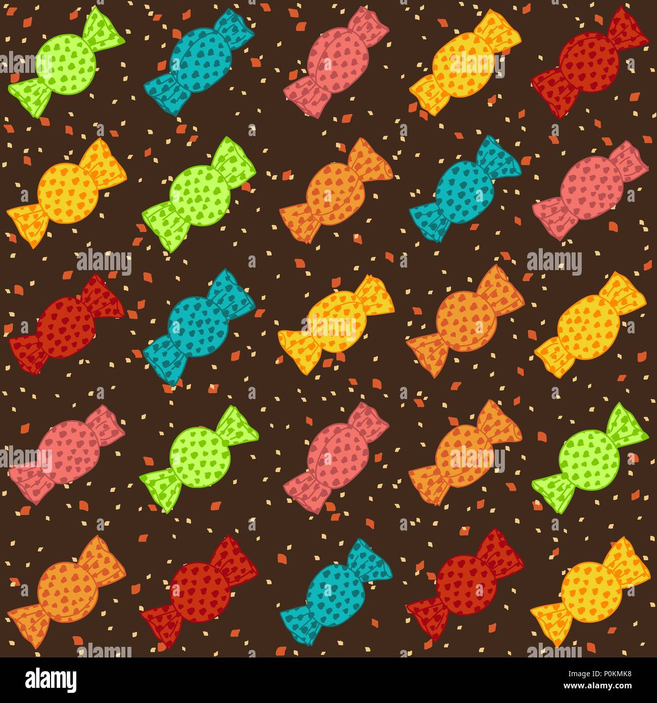 Birthday pattern with colorful sweet candies. Colorful texture with ...
