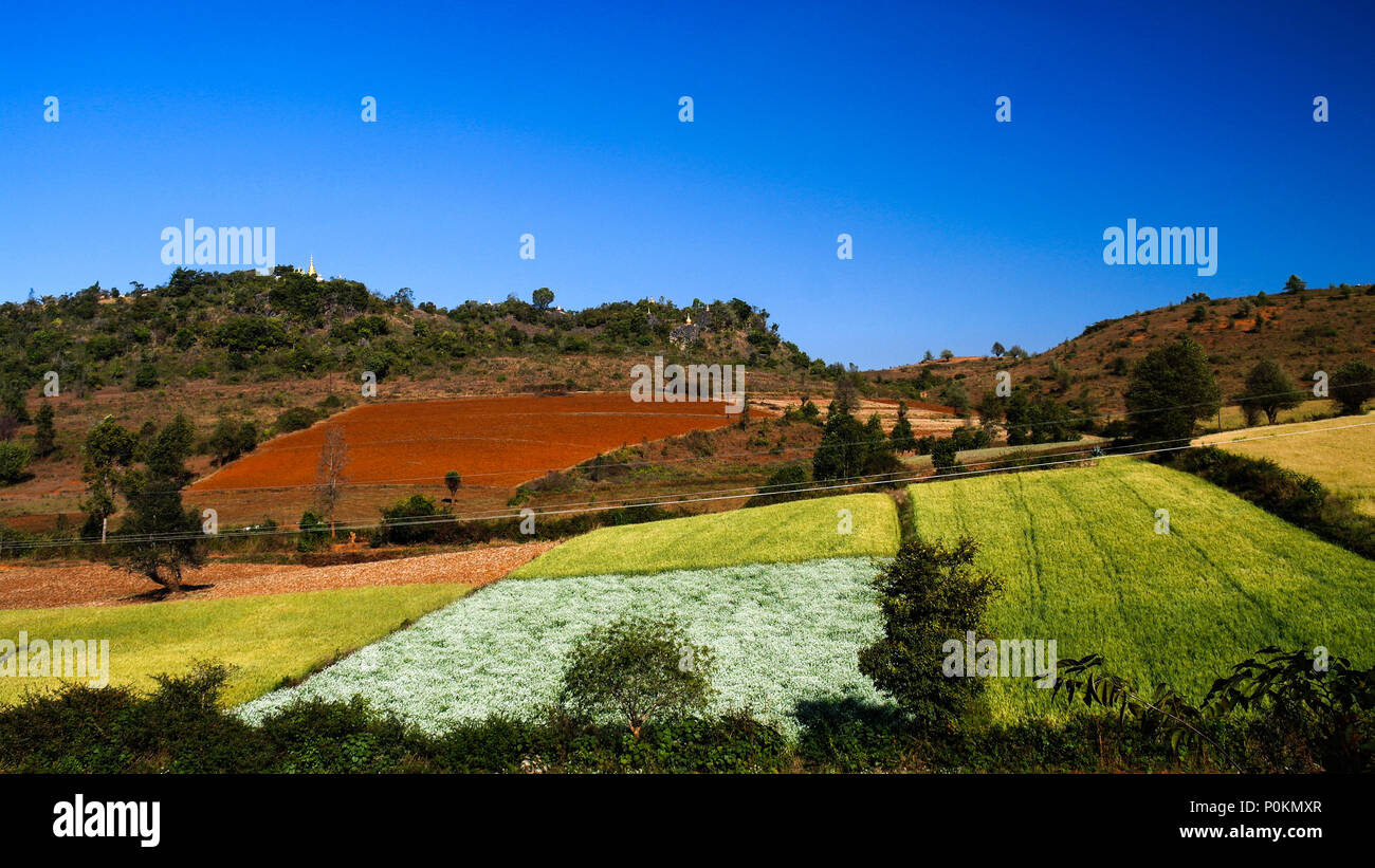 Green hill valley burma hi-res stock photography and images - Alamy