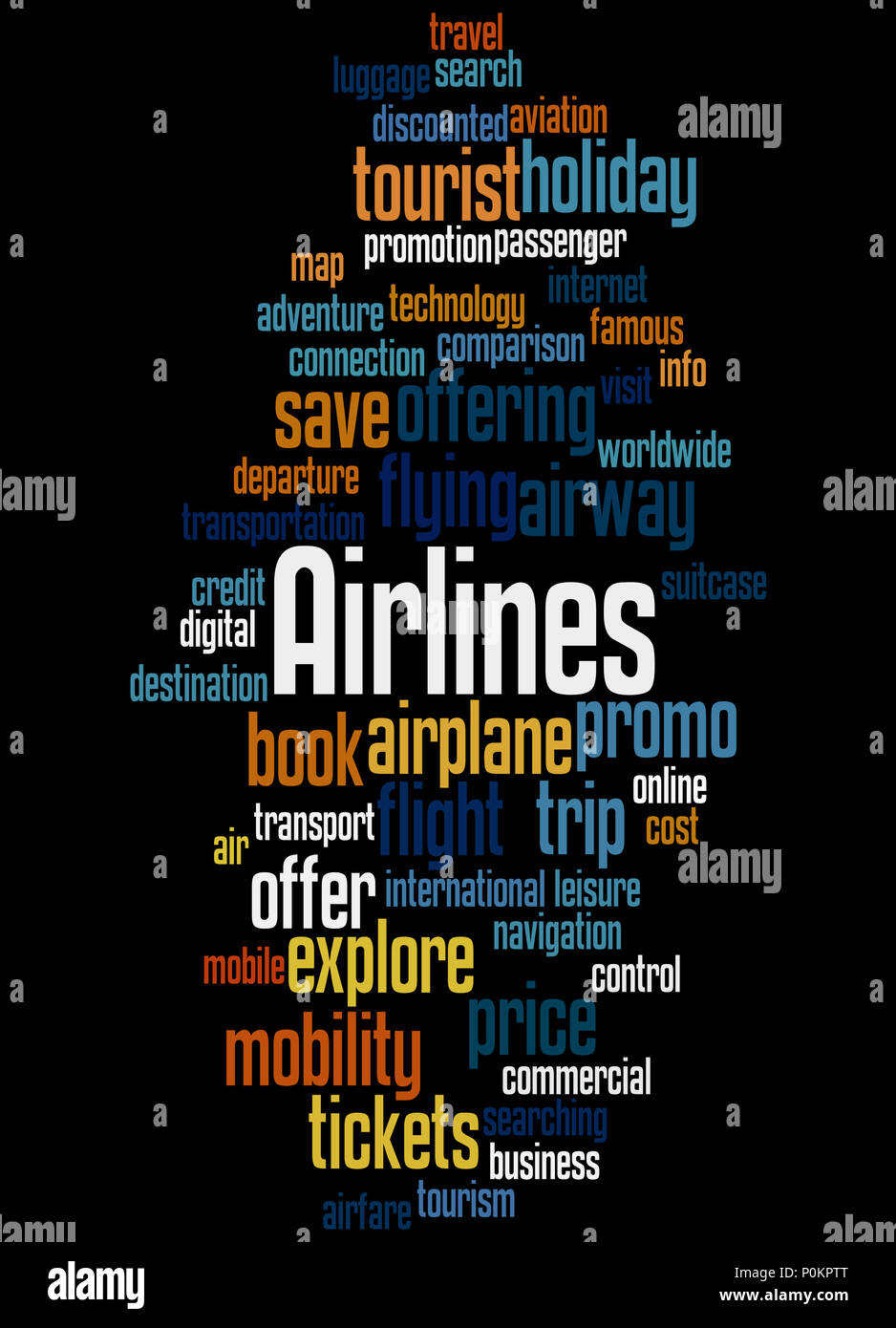 Airlines, word cloud concept on white background Stock Photo - Alamy