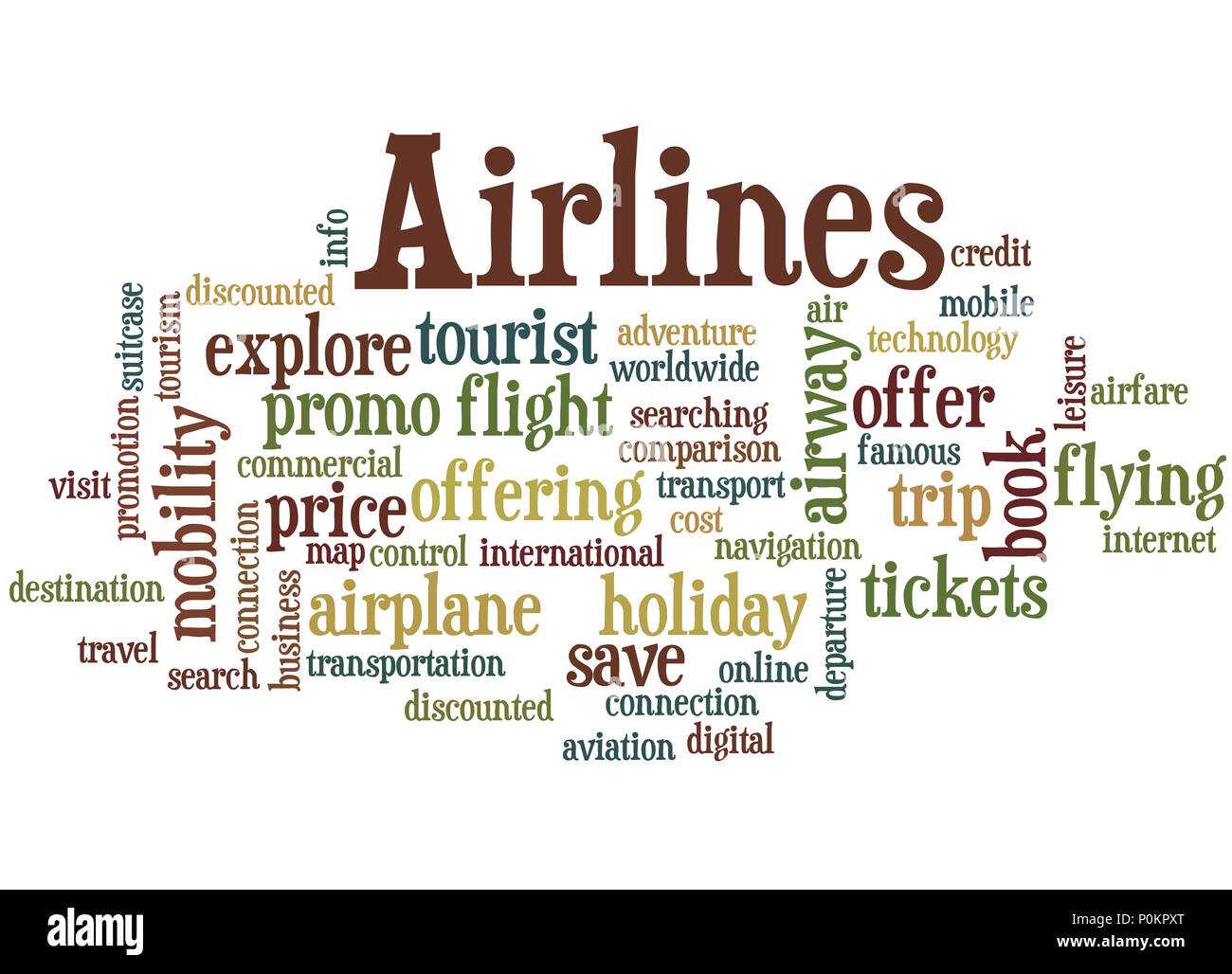 Airlines, word cloud concept on white background Stock Photo - Alamy
