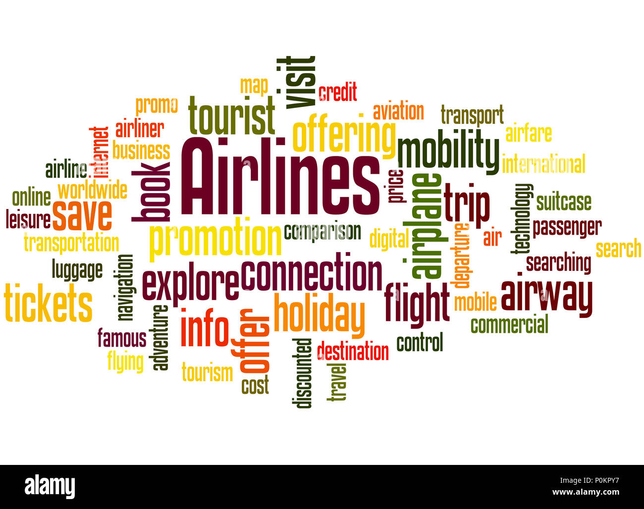 Airlines, word cloud concept on white background Stock Photo - Alamy