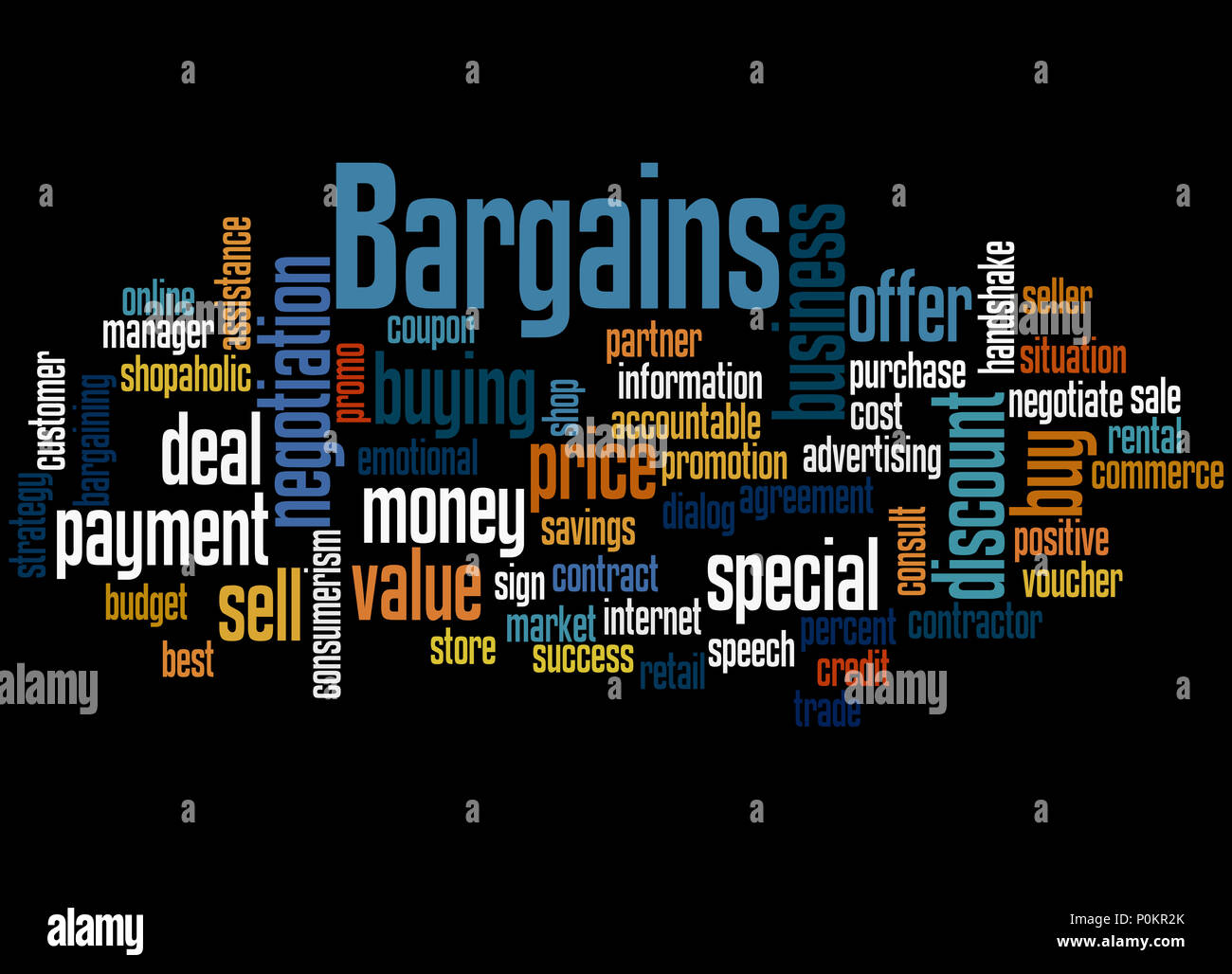 Bargains, word cloud concept on white background Stock Photo - Alamy