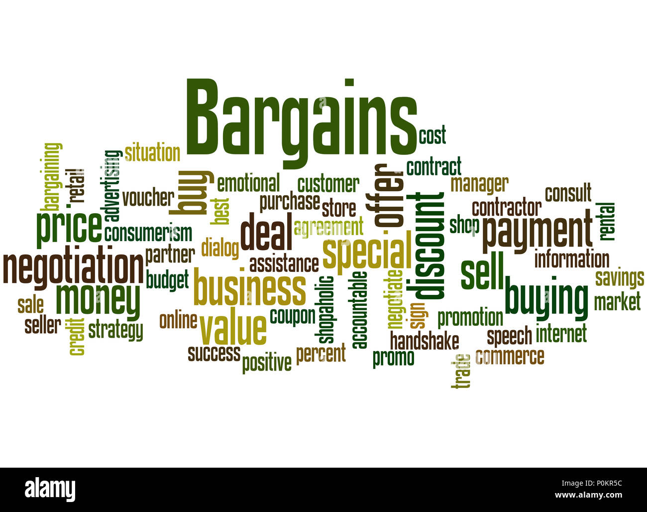 Bargains, word cloud concept on white background Stock Photo - Alamy