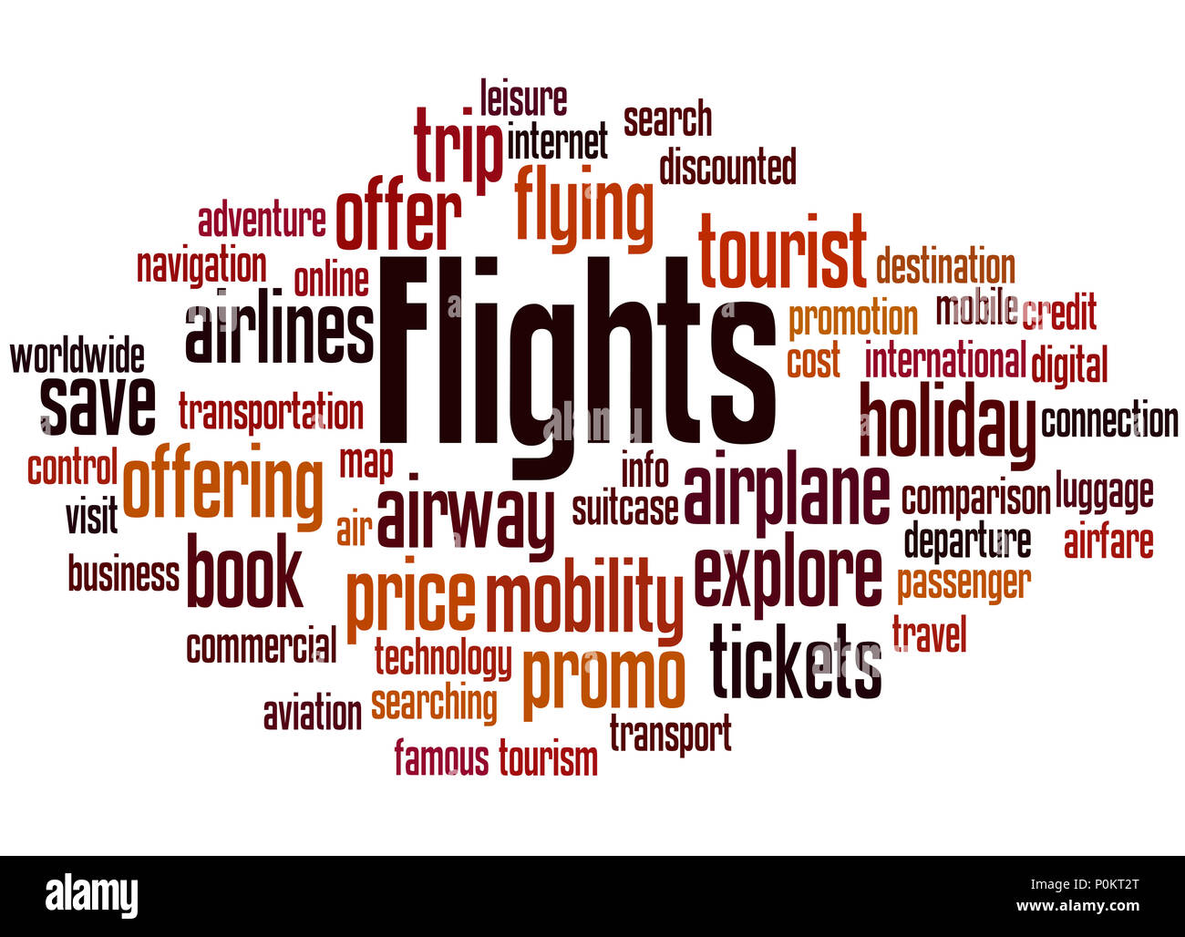 Flights, word cloud concept on white background Stock Photo - Alamy