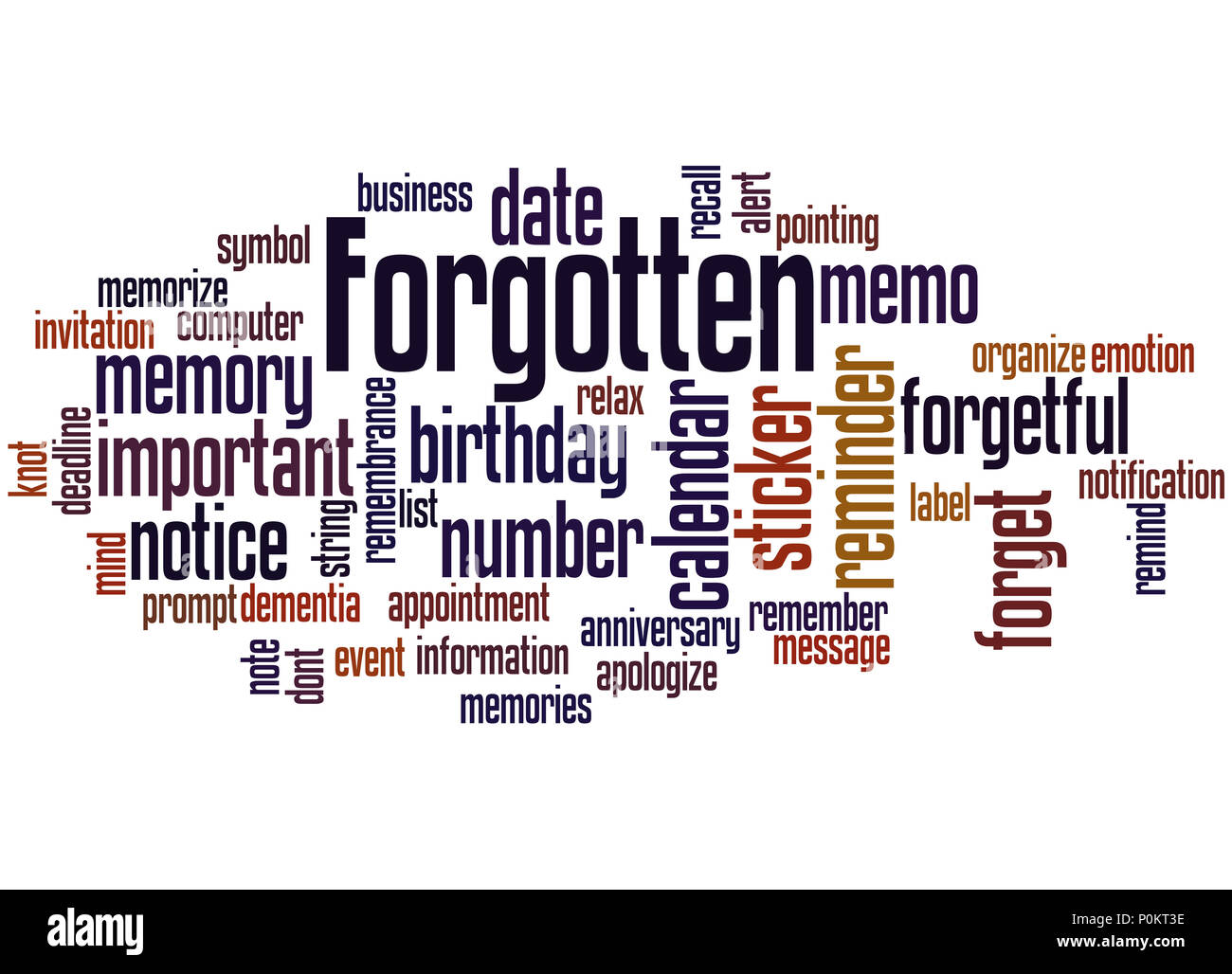 Forgotten, word cloud concept on white background Stock Photo - Alamy