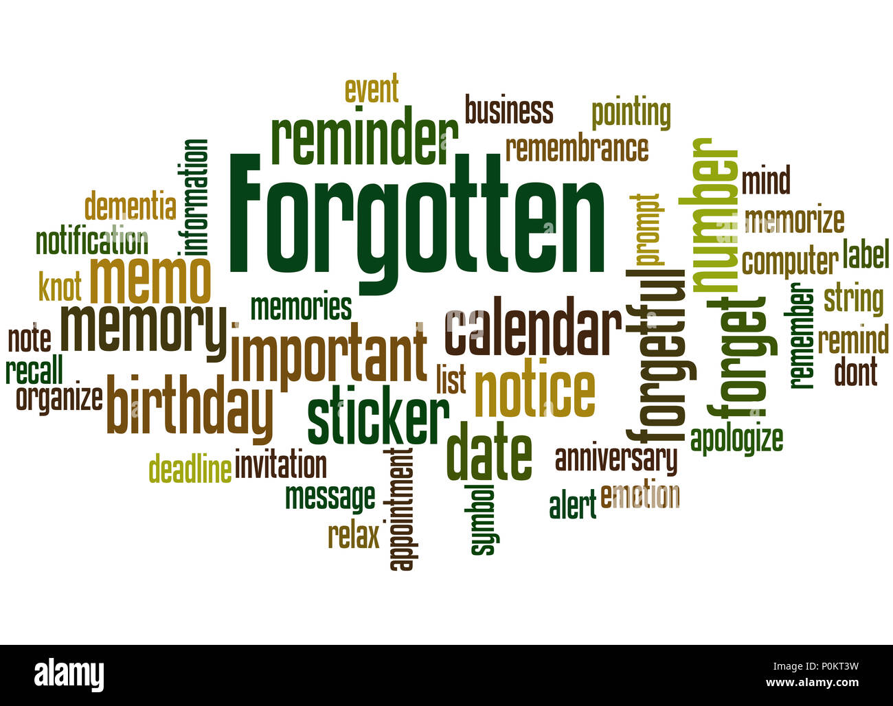 Forgotten, word cloud concept on white background Stock Photo - Alamy