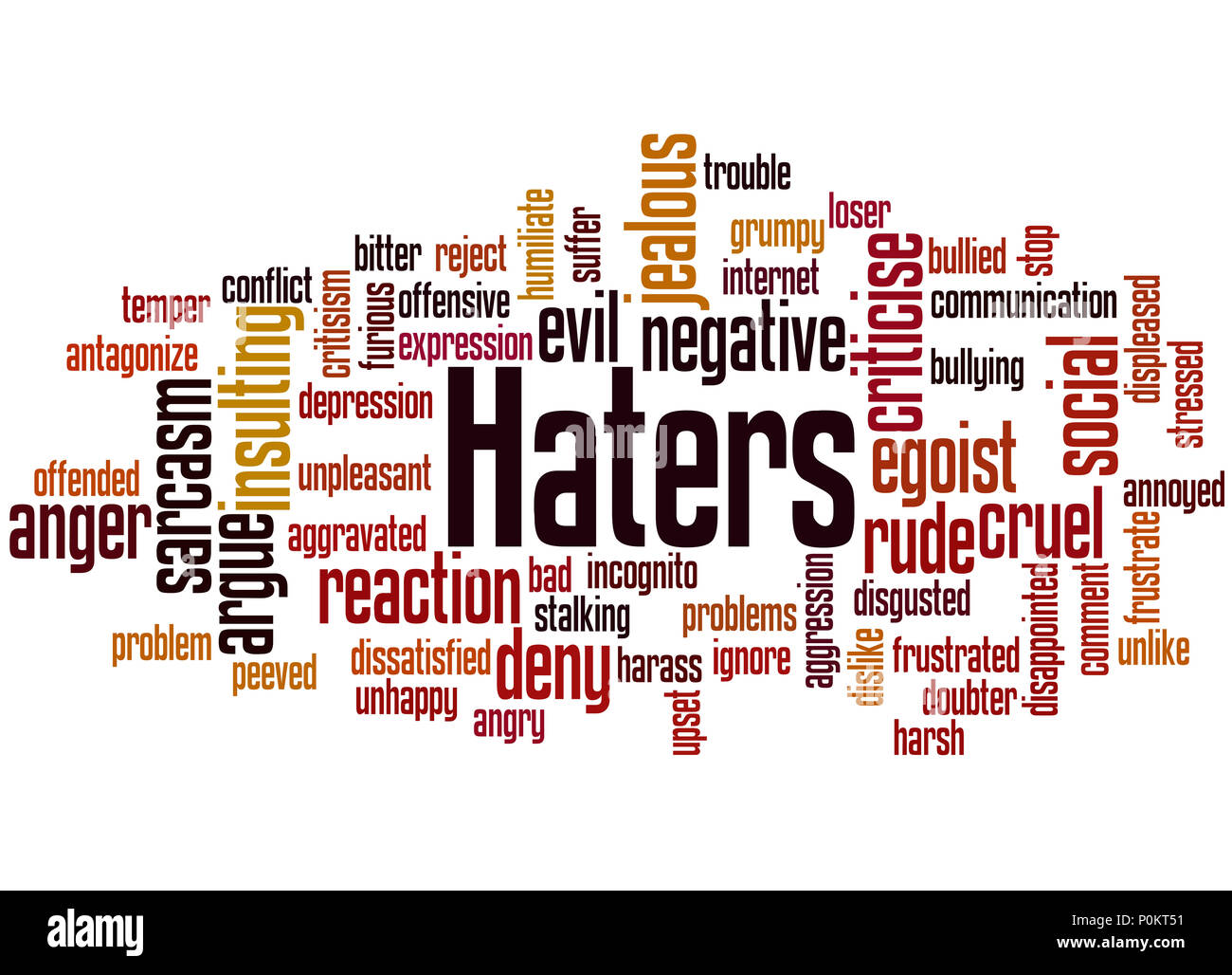 Haters, word cloud concept on white background Stock Photo - Alamy