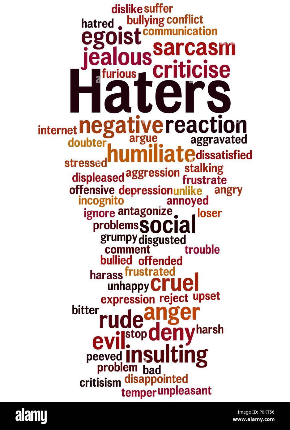 Haters, word cloud concept on white background Stock Photo - Alamy