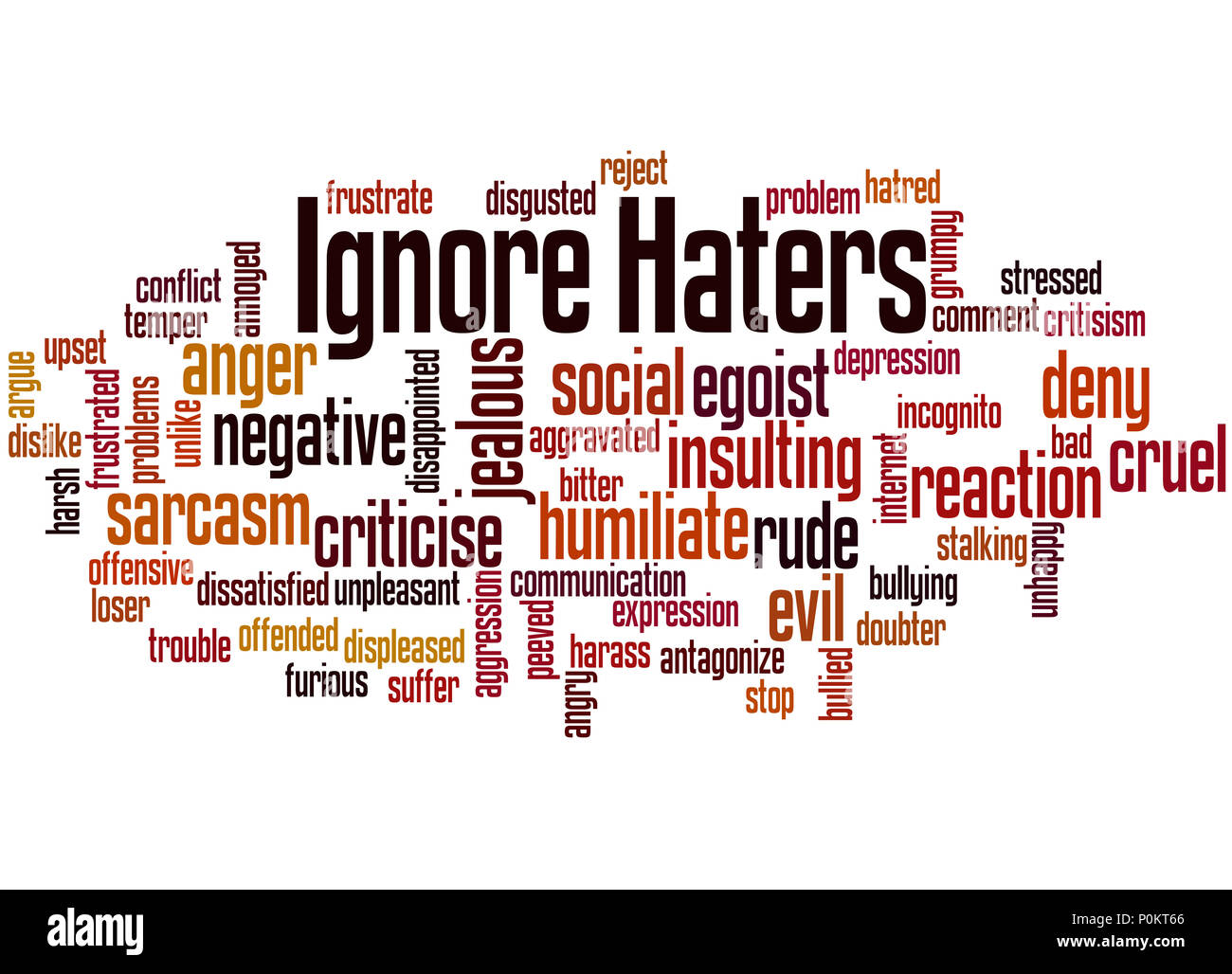 Ignore haters, word cloud concept on white background Stock Photo - Alamy