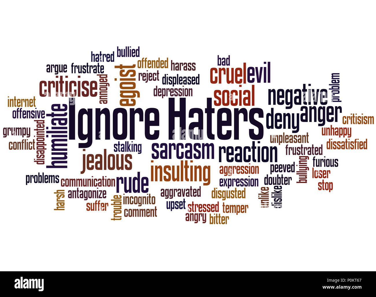 Ignore haters, word cloud concept on white background Stock Photo - Alamy