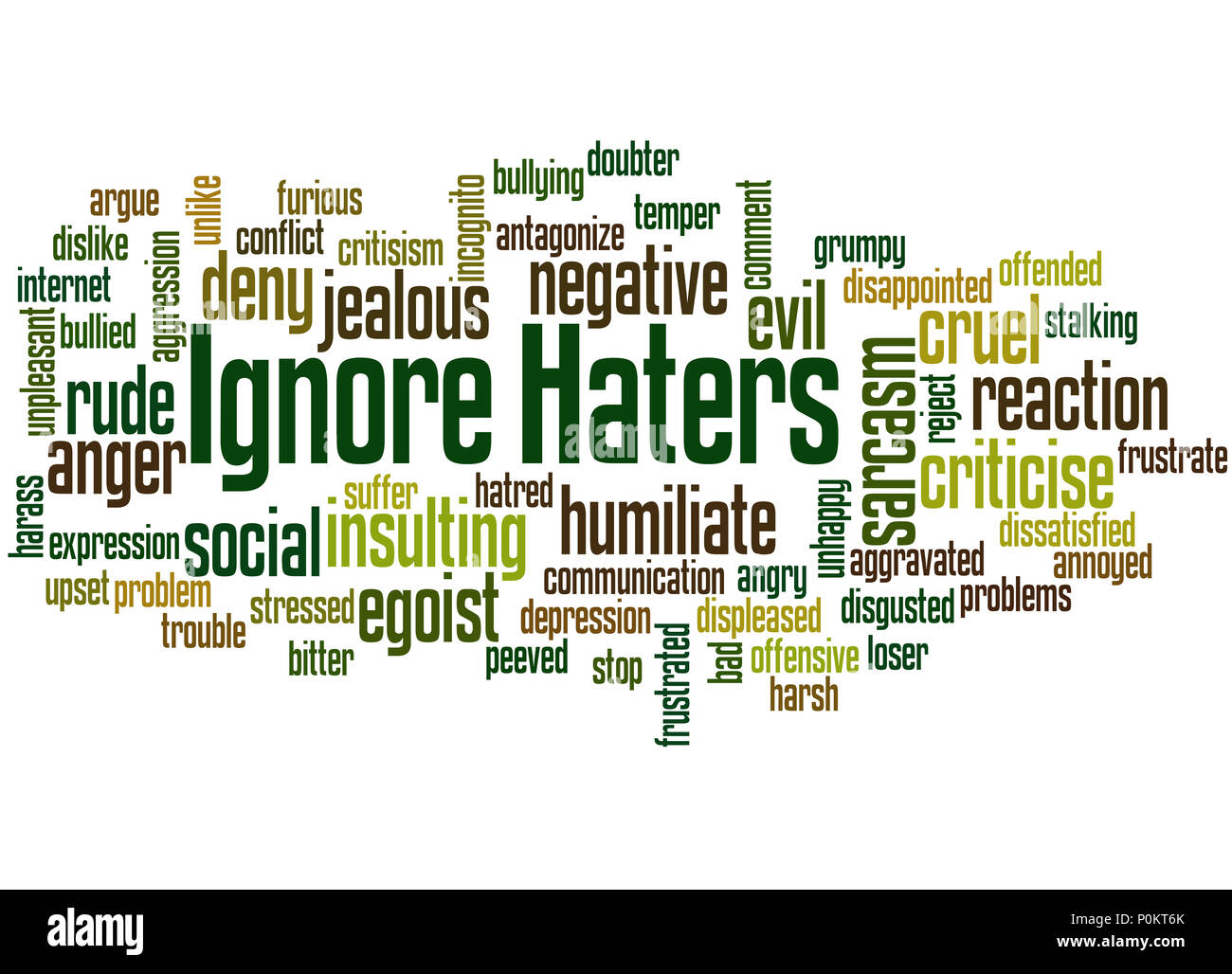 Ignore haters, word cloud concept on white background Stock Photo - Alamy
