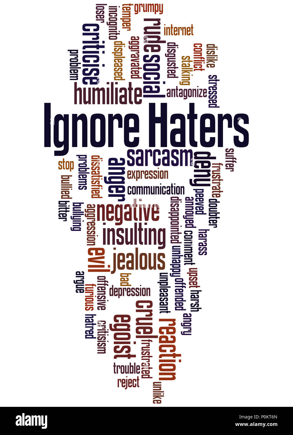 Ignore haters, word cloud concept on white background Stock Photo - Alamy